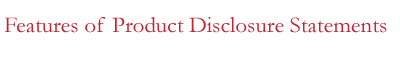 Induction: Features of Product disclosure statements - 12